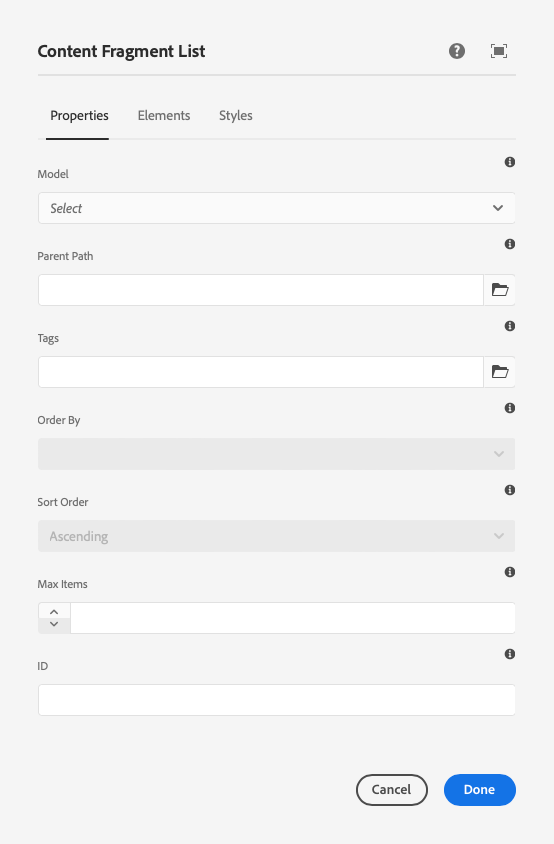 Content Fragment List Component (v1) | Adobe Experience Manager