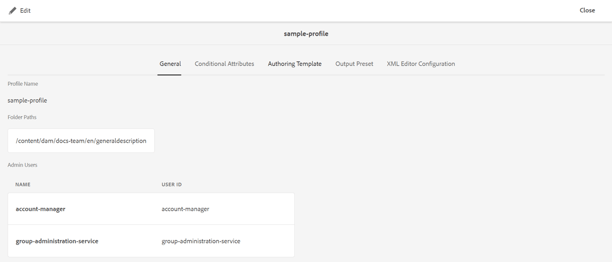 Configure global or folder-level profiles | Adobe Experience Manager