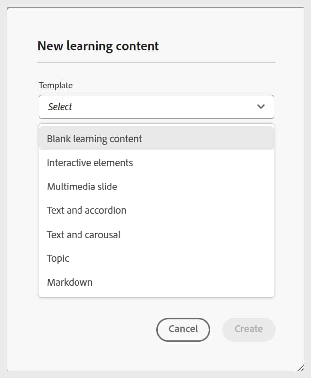 Create Learning content | Adobe Experience Manager