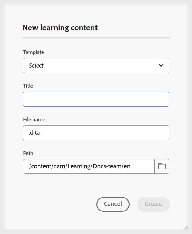 Create Learning content | Adobe Experience Manager