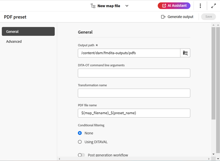 Generate PDF using DITA-OT | Adobe Experience Manager