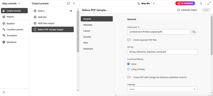 Native PDF | PDF output generation | Adobe Experience Manager