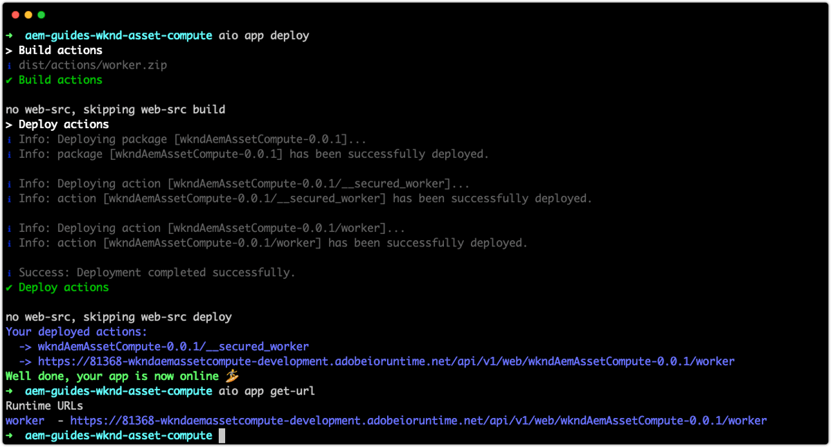 Deploy Asset Compute workers to Adobe I/O Runtime for use with AEM as a ...