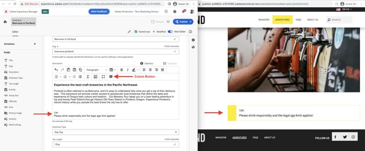 Add custom button to Rich Text Editor (RTE) toolbar | Adobe Experience ...