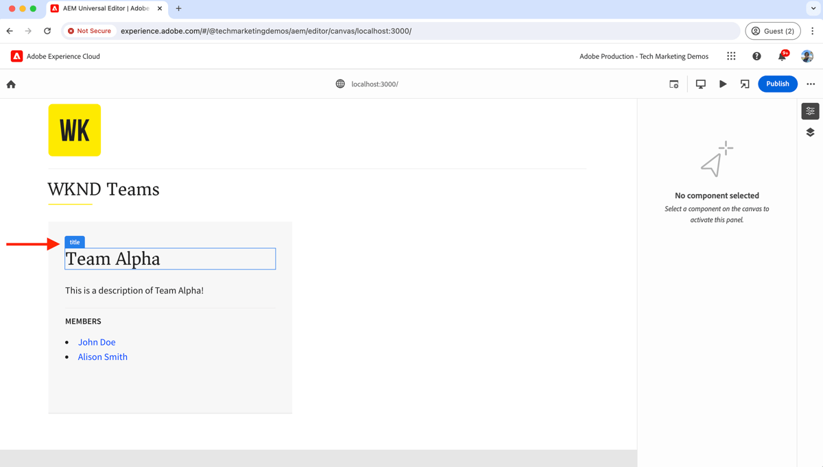 Instrument React app to edit content using Universal Editor | Adobe ...