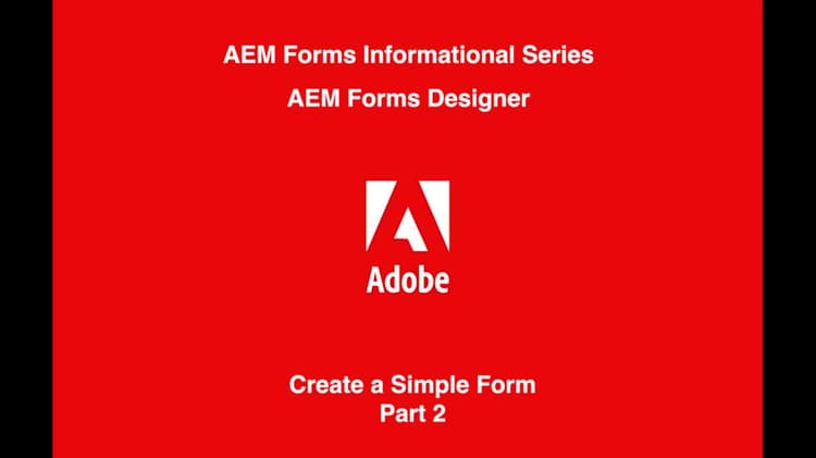 Create simple form using designer | Adobe Experience Manager