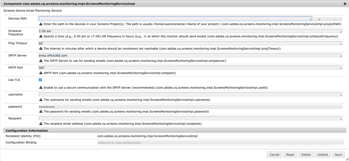 AEM Screens Notifications Service | Adobe Experience Manager