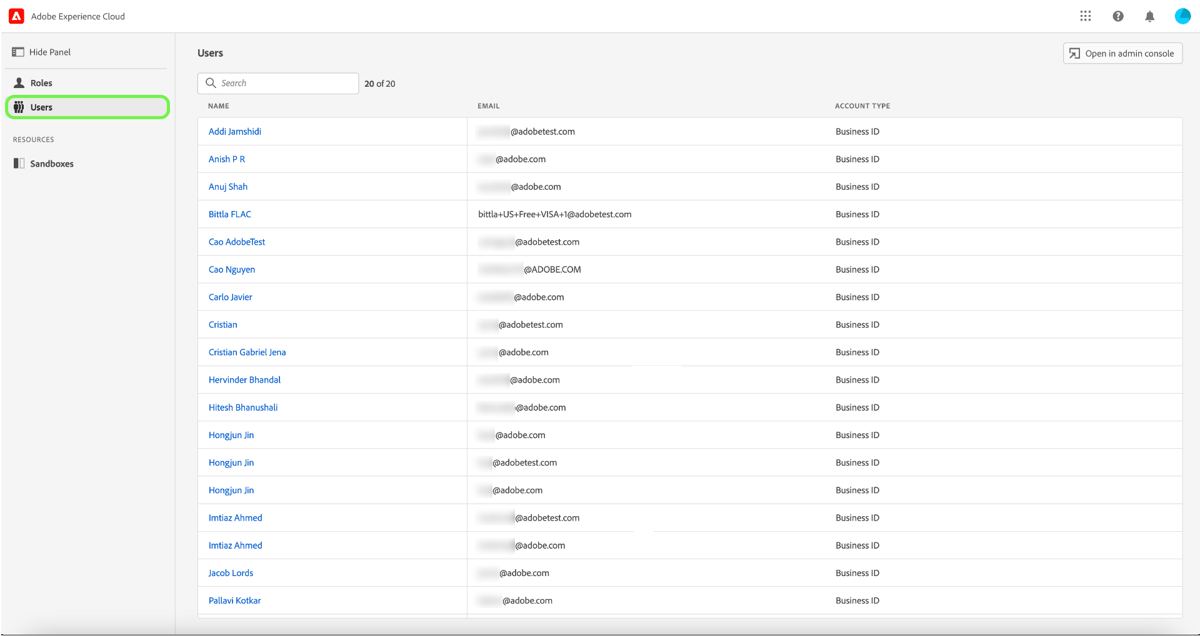 Attribute-based Access Control Manage Users | Adobe Experience Platform