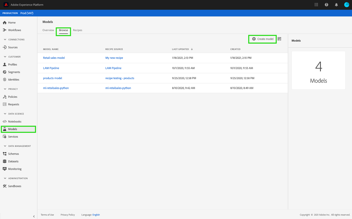 Train and Evaluate a Model in the Data Science Workspace UI | Adobe ...