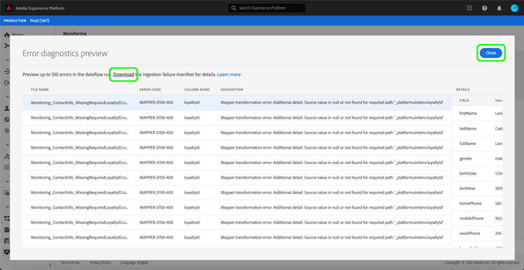 Monitor Dataflows for Sources in the UI | Adobe Experience Platform