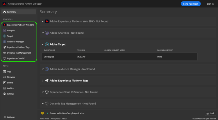 Solution Tabs Adobe Experience Platform