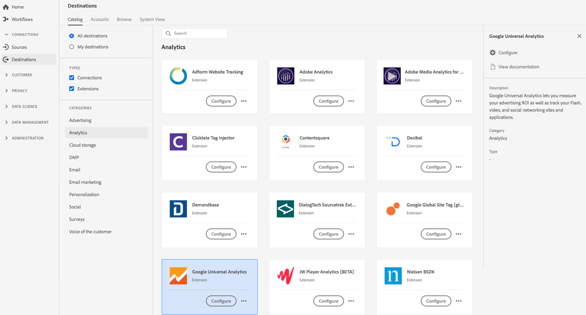 Google Universal Analytics extension | Adobe Experience Platform