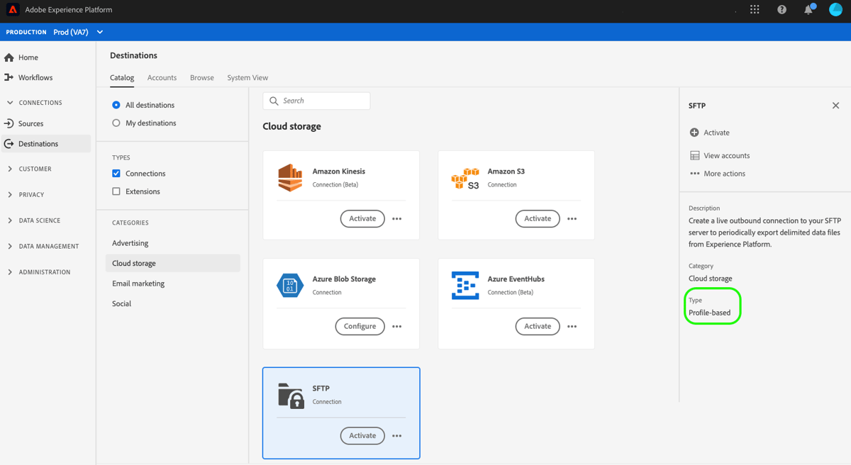 SFTP connection | Adobe Experience Platform