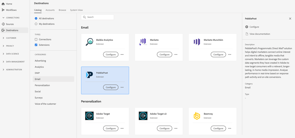 PebblePost extension | Adobe Experience Platform