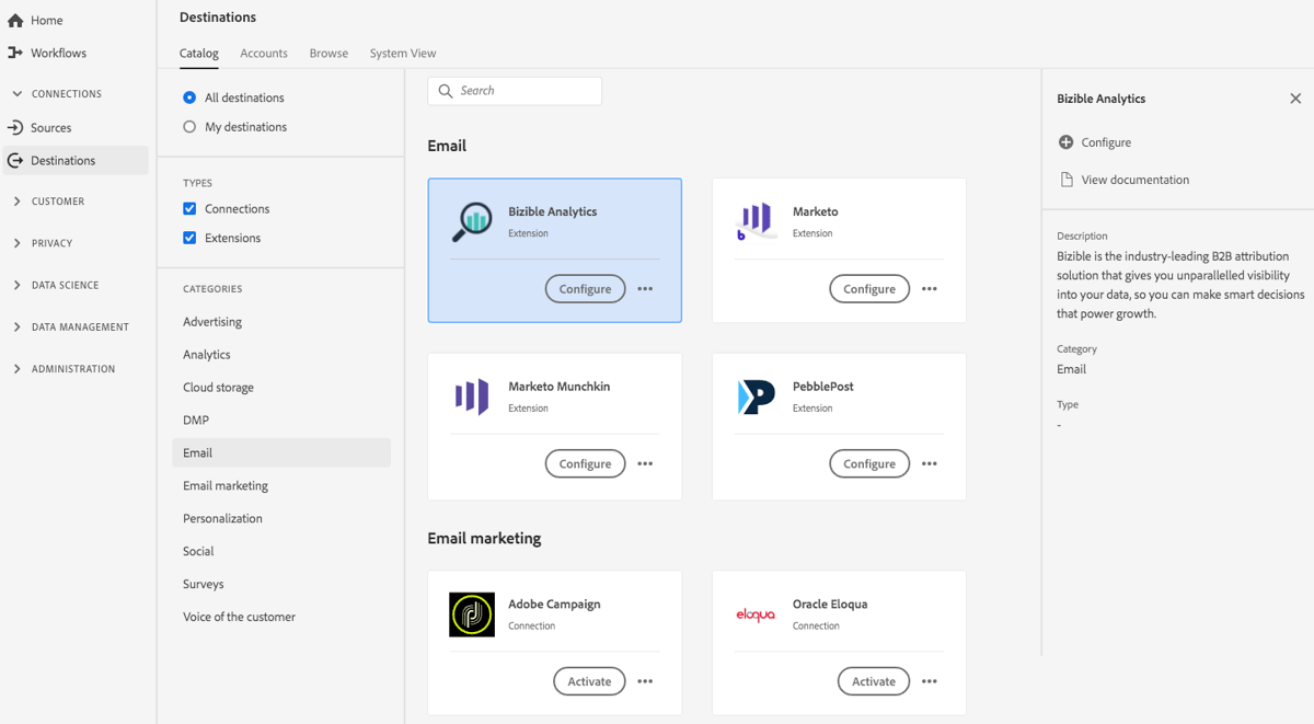 Bizible extension | Adobe Experience Platform