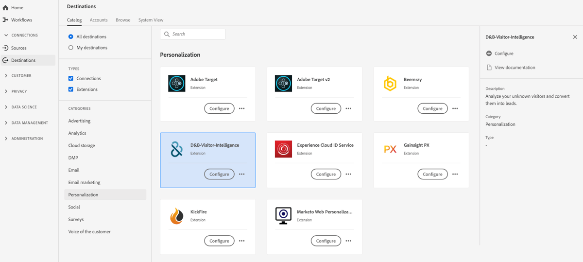 D&B Visitor Intelligence extension | Adobe Experience Platform