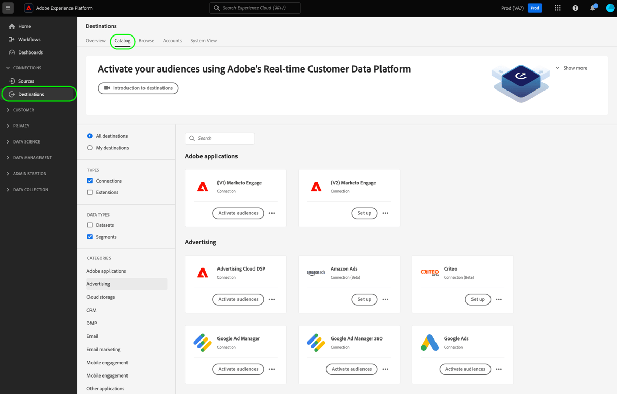 Activate audiences to streaming profile export destinations | Adobe Experience Platform