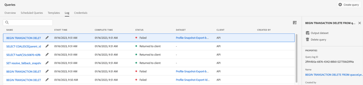 Query Service UI Guide | Adobe Experience Platform