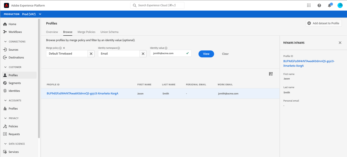 Browse profiles in Real-Time Customer Data Platform | Adobe Real-Time Customer Data Platform