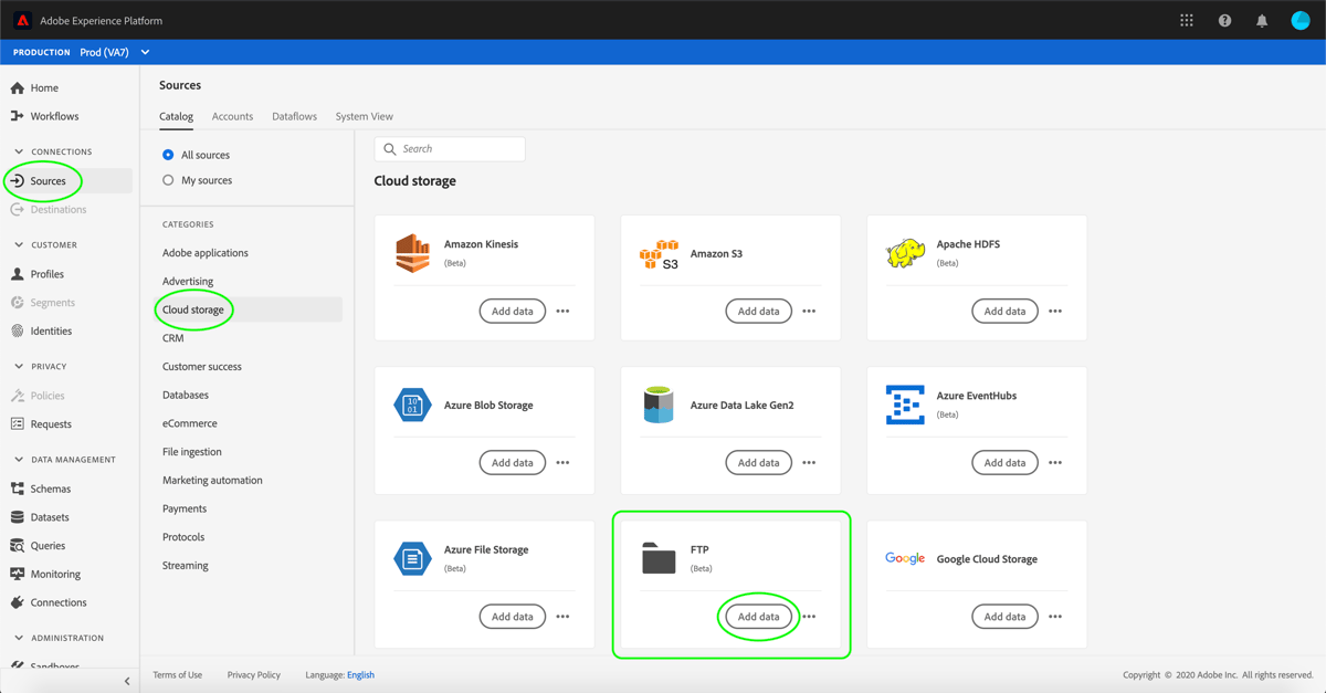 Create An Ftp Source Connection In The Ui Adobe Experience Platform