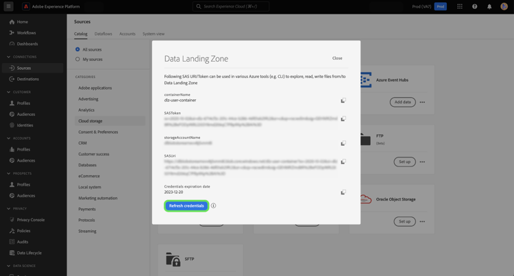Connect Data Landing Zone To Platform Using The Ui Adobe Experience