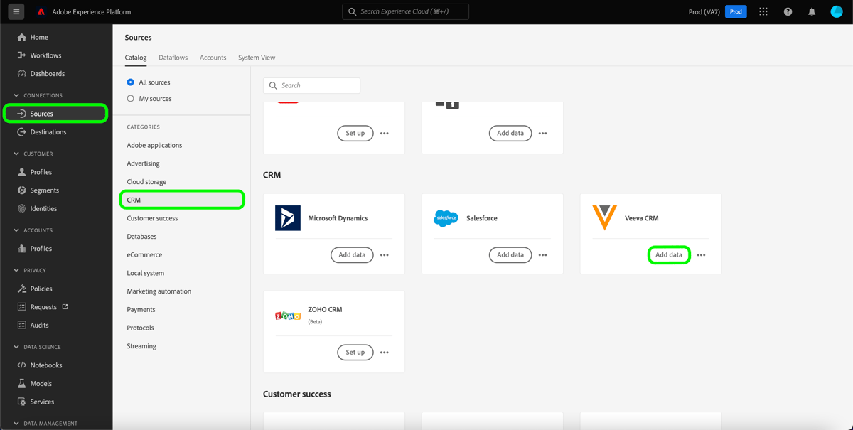 Create a Veeva CRM Source Connection in the UI | Adobe Experience Platform