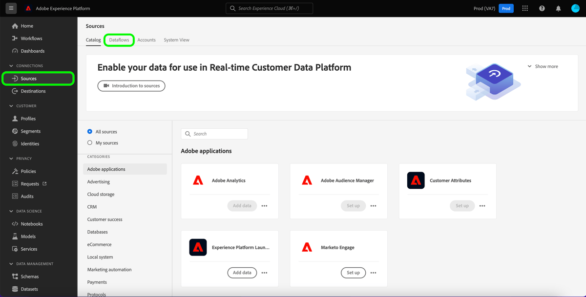 Update A Source Connection Dataflow In The Ui Adobe Experience Platform
