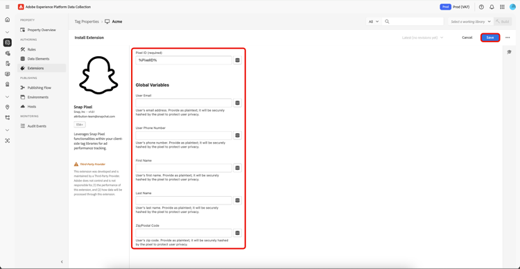 Snap Pixel Extension Overview | Adobe Data Collection