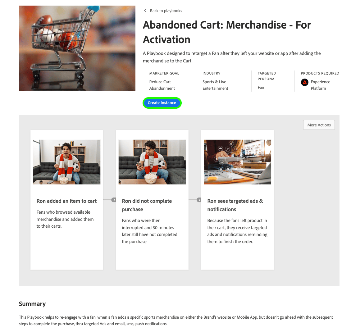 Create, share, and reuse playbook instances | Adobe Experience Platform