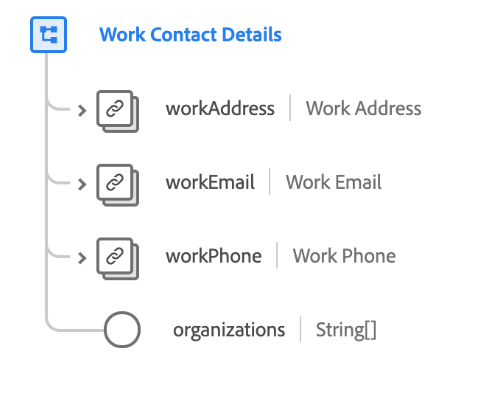 Work Contact Details Schema Field Group | Adobe Experience Platform