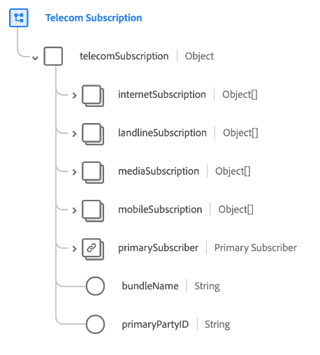 Telecom Subscription Schema Field Group | Adobe Experience Platform