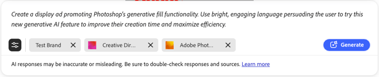 Create a display ad experience | Adobe GenStudio for Performance Marketing