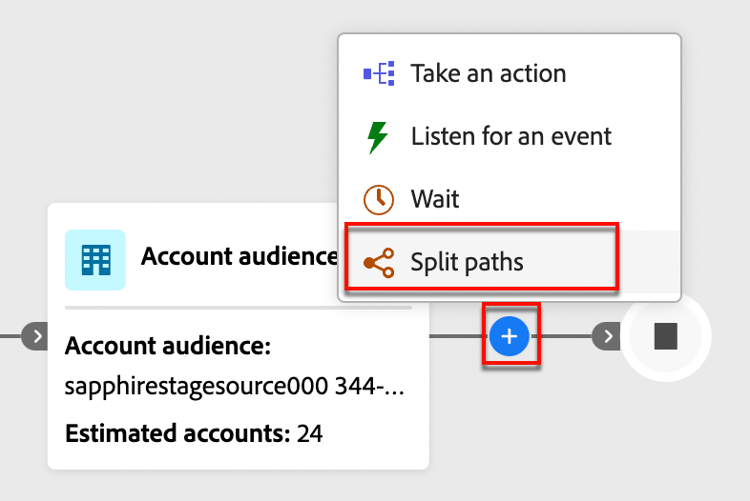 Split and Merge Paths | Adobe Journey Optimizer B2B Edition