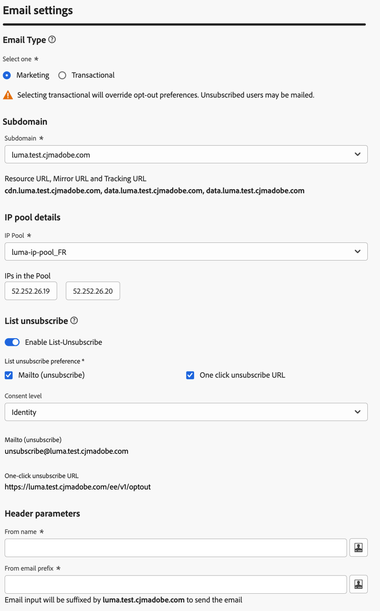 Get started with email configuration | Adobe Journey Optimizer