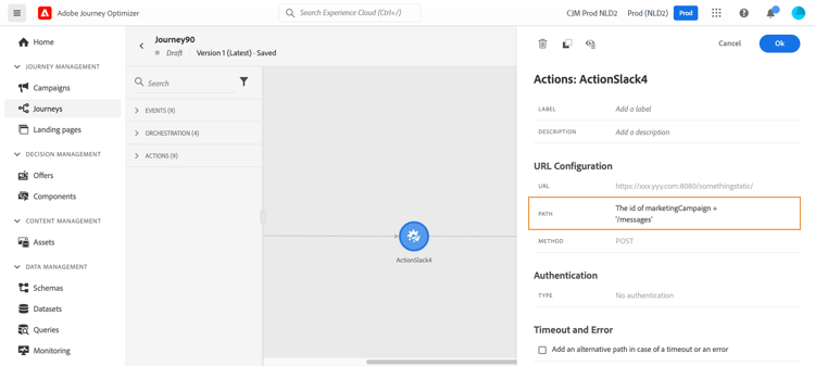 Use custom actions | Adobe Journey Optimizer