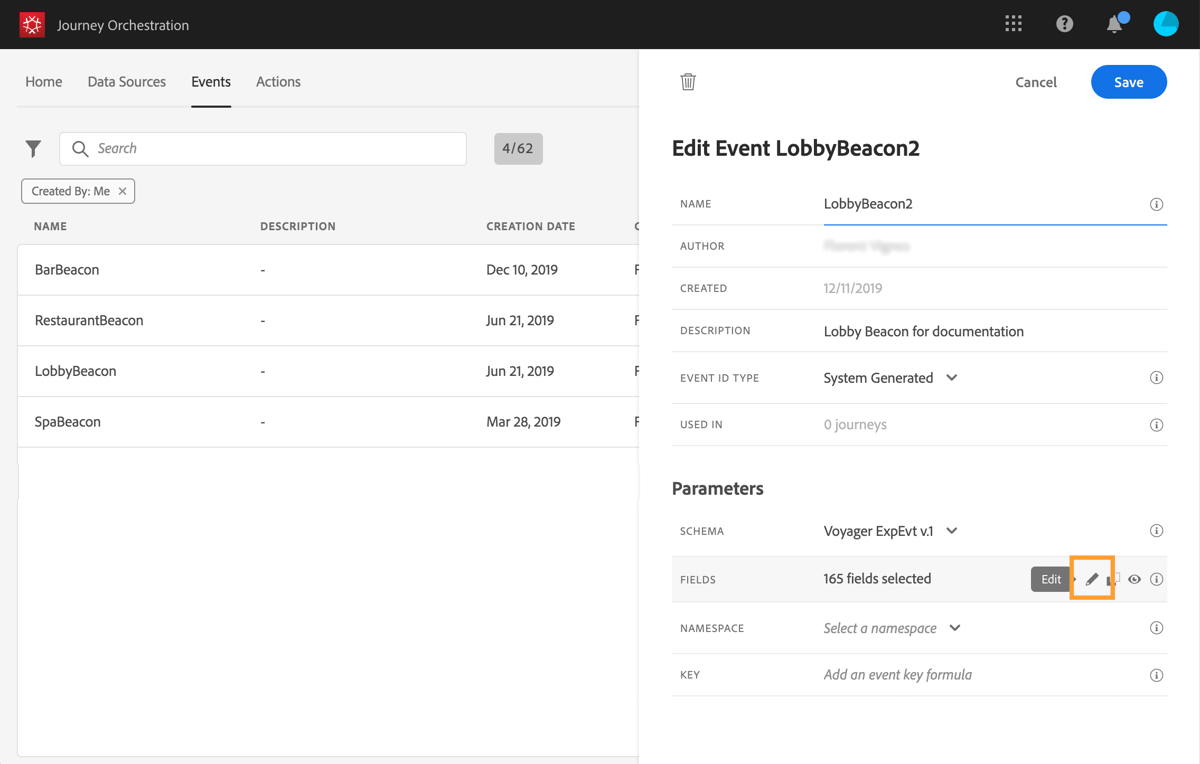 Defining the payload fields | Adobe Journey Orchestration