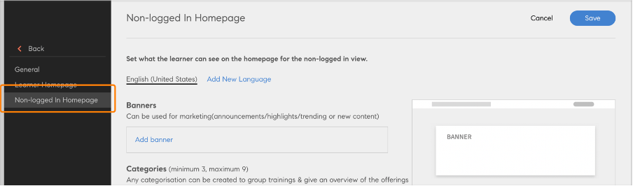 Non-logged in experience for learners | Adobe Learning Manager