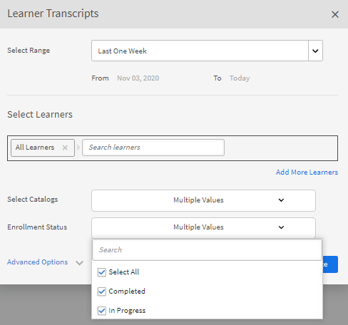 Learner transcripts | Adobe Learning Manager