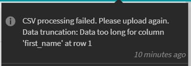 Unable to upload CSV | Adobe Learning Manager
