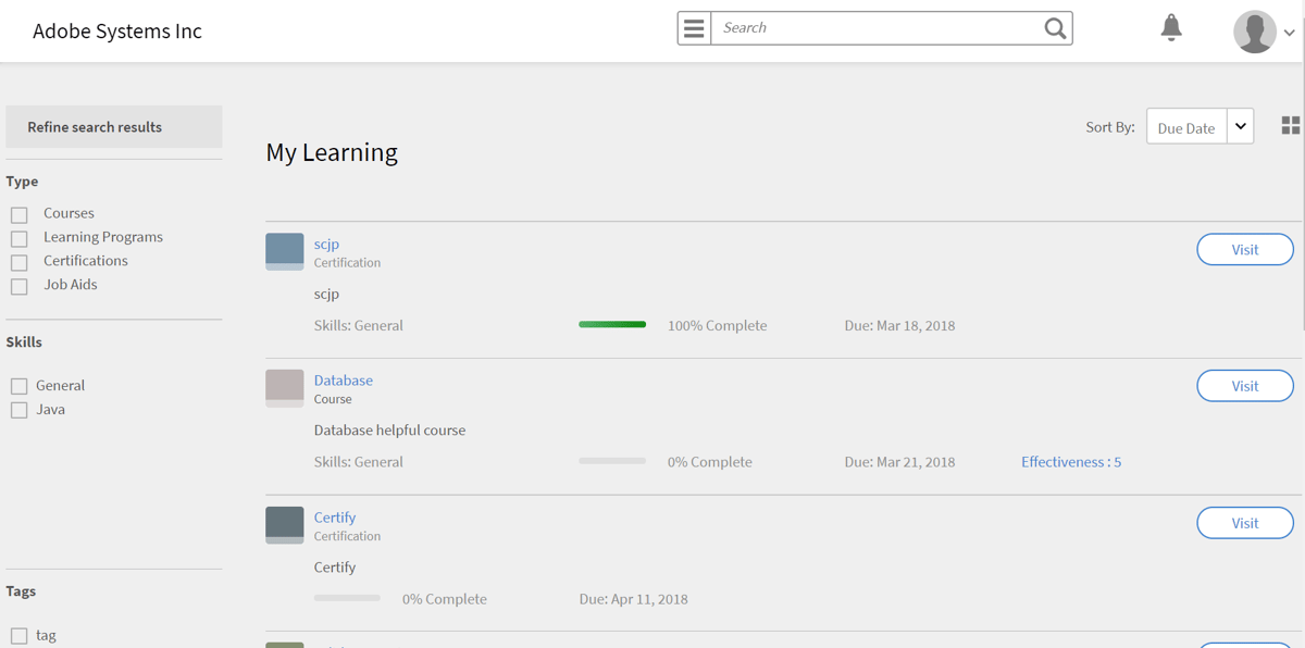 Courses | Adobe Learning Manager