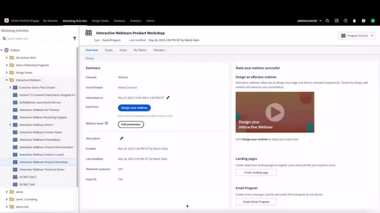 Interactive Webinars Event Program Overview | Adobe Marketo Engage