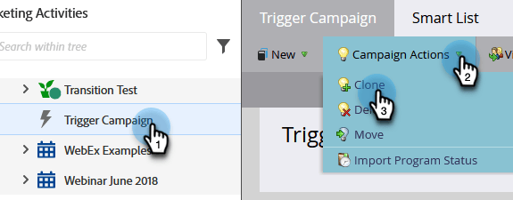 Campaign Actions -Clone a Smart Campaign | Adobe Marketo Engage
