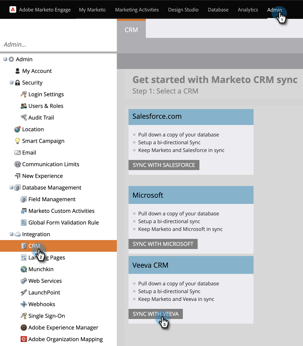 Step 3 of 3 - Connect Marketo Engage and Veeva CRM | Adobe Marketo Engage