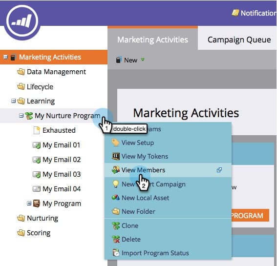 See Members of an Engagement Program | Adobe Marketo Engage