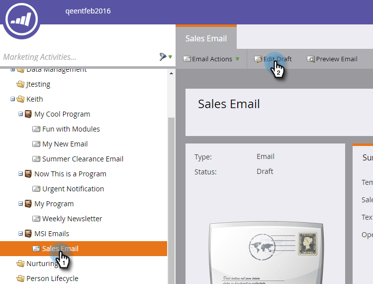 Publish an Email to Sales Insight | Adobe Marketo Engage