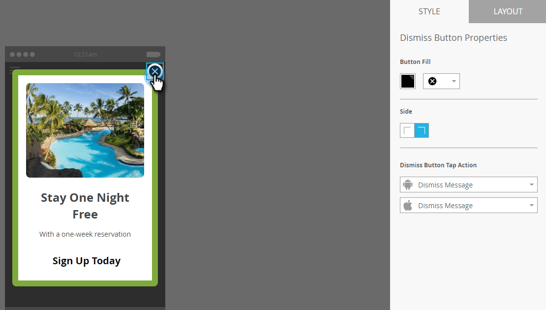 Set Up the Dismiss Button and Approve the Message | Adobe Marketo Engage