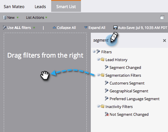 Use Segment Filters in a Smart List | Adobe Marketo Engage