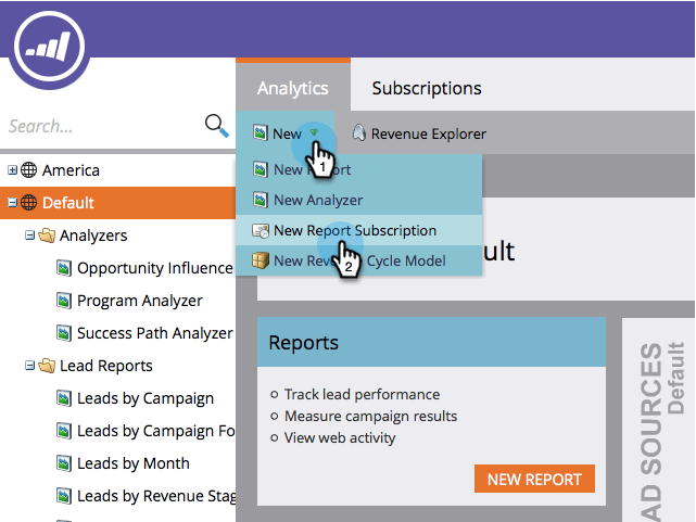 Subscribe to a Revenue Explorer Report | Adobe Marketo Engage