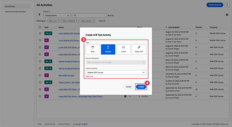Perform A B Tests In Mobile Apps With Target And Platform Mobile Sdk