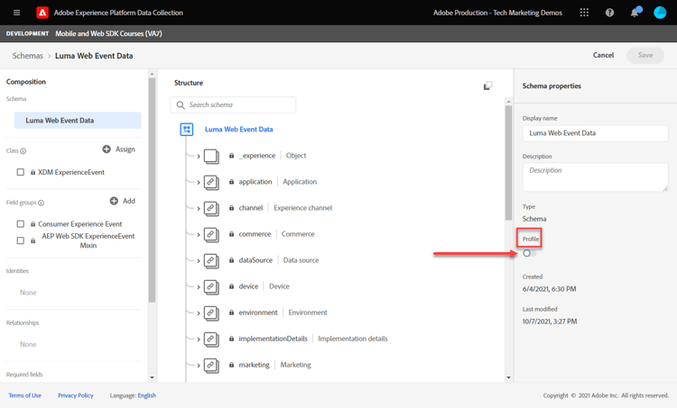 Create an XDM schema for web data | Adobe Data Collection